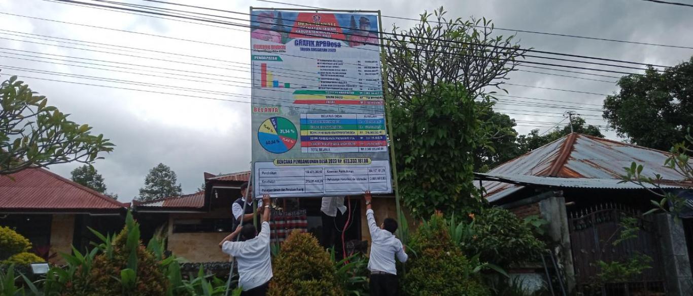 Pemasangan Banner Grafik APBDes Tahun Aanggaran 2023 - Website Desa Menyali